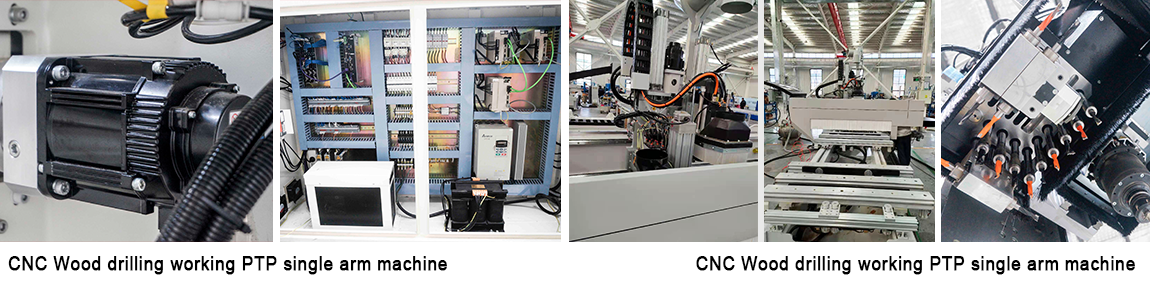 CNC Wood drilling working PTP single arm machine - Pioneers
